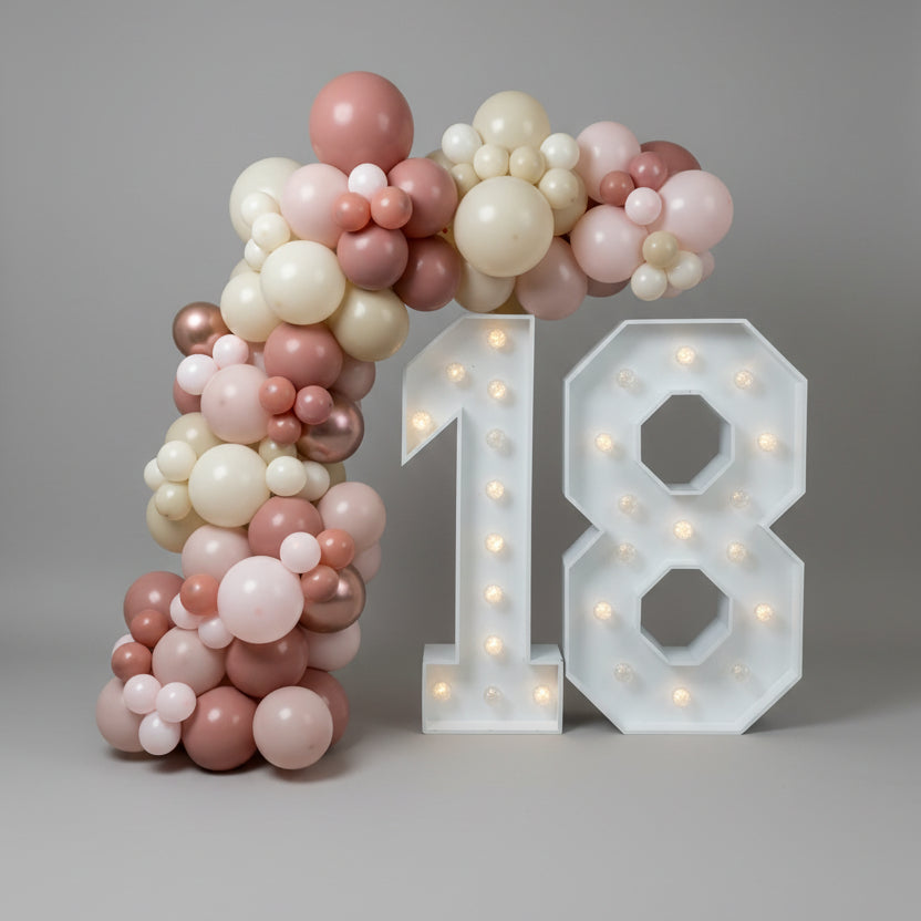 Light Up Numbers with Balloon Arch — Sweet Celebrations Ltd